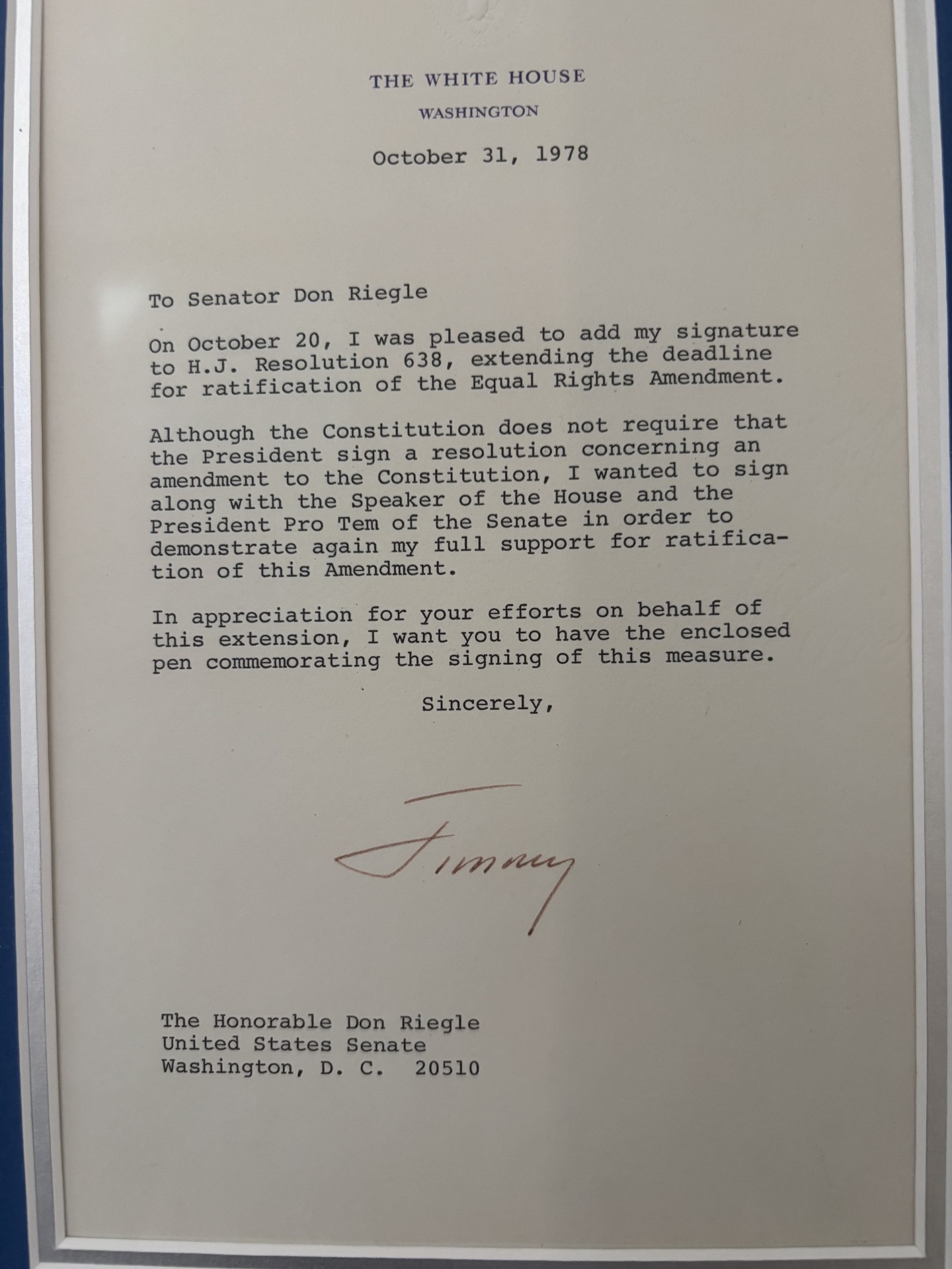 The Senate Wives Club and Carter’s ERA Extension: Four Decades Later ...